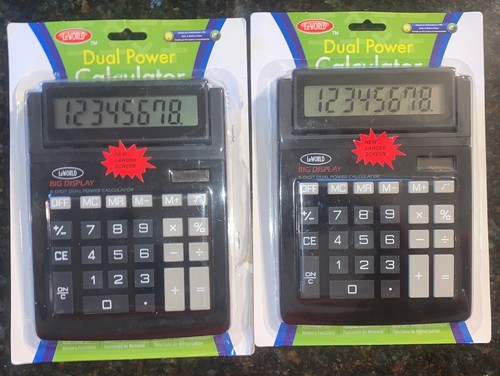 LeWorld Dual Power Big display Calculator Lot Of 2 | eBay