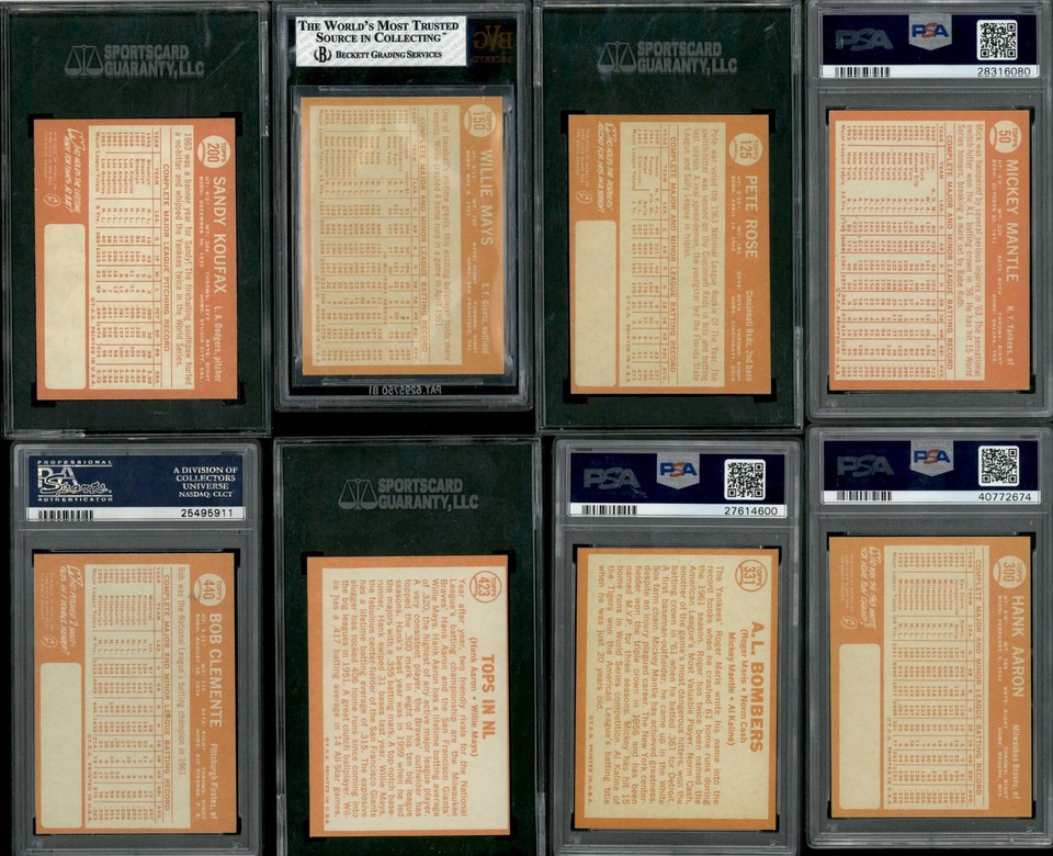 1964 Topps Baseball Complete Set 587/587 High Grade EX-MT NMT PSA Mays ...