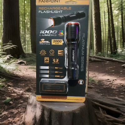 New sealed ! Farpoint COB TEC Rechargeable Flashlight- 1000 Lumens ...