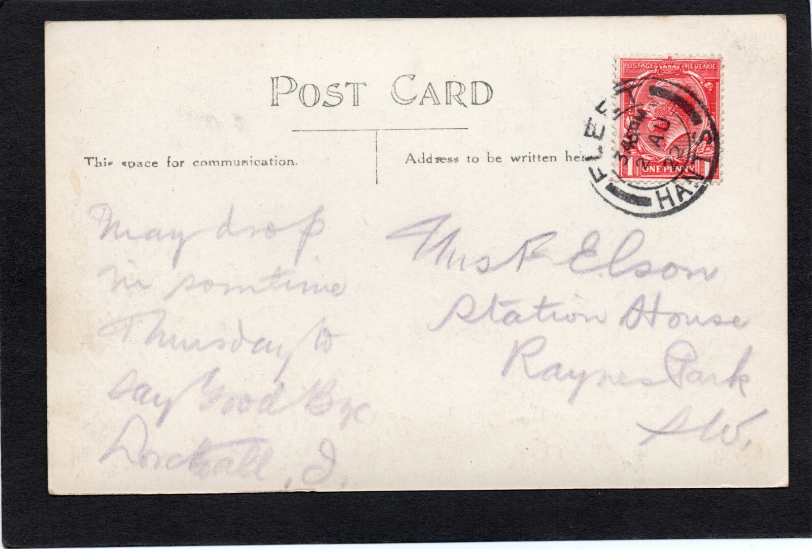 Postcard Greatham nr Petersfield Hampshire the Old Church 1922 RP Rump ...