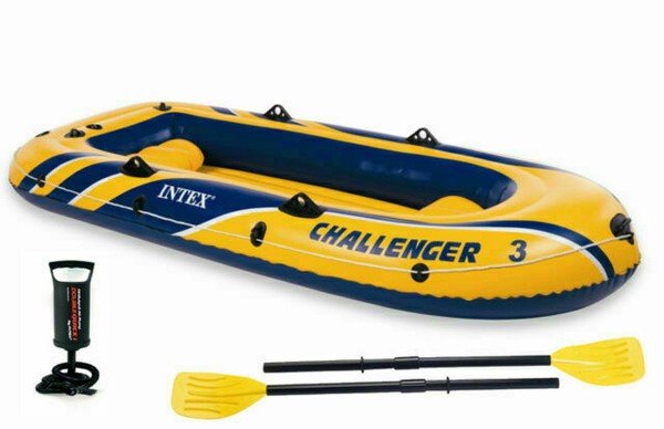 Intex 68370ep Challenger 3 Inflatable Raft Boat Set With Pump and Oars ...
