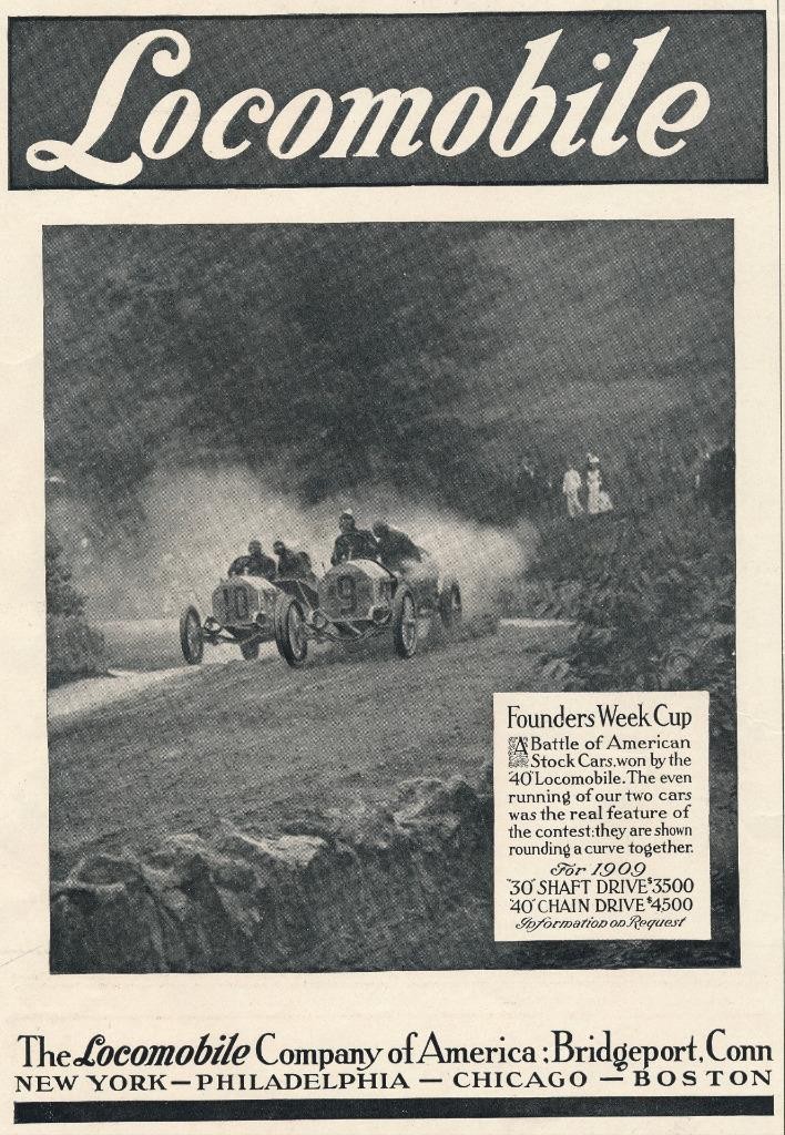 Magazine Ad - 1909 - Locomobile Motor Cars - Bridgeport, CT - Founders ...
