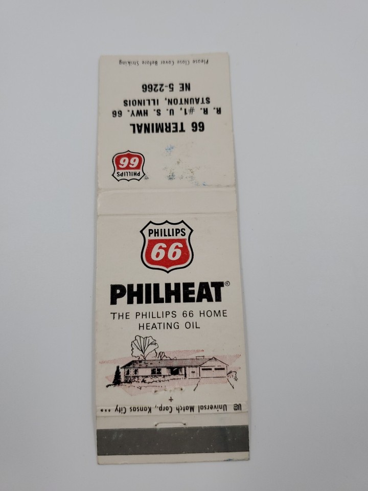 Phillips 66 Terminal Route Hiway 66 Staunton Illinois Matchbook Cover ...