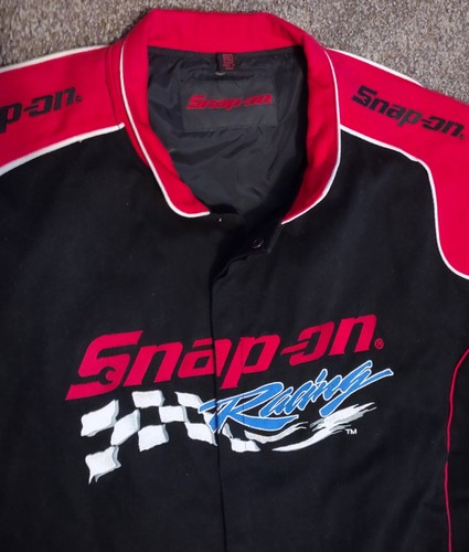 Snap-On Tools Racing Jacket Mens XXL Embroidered Twill Red Black ...
