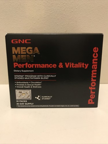 GNC Mega Men Performance and Vitality Vitamin Capsules 30 Pack Exp 8/ ...