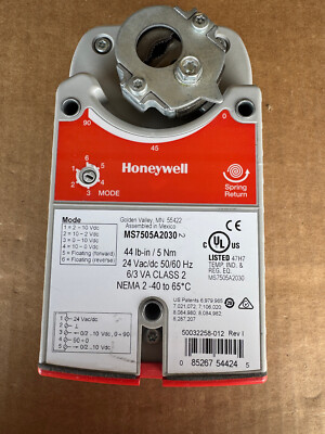 Honeywell MS7505A2030 Spring Return Damper Actuator 44Lb-In / 5Nm 24VAC ...