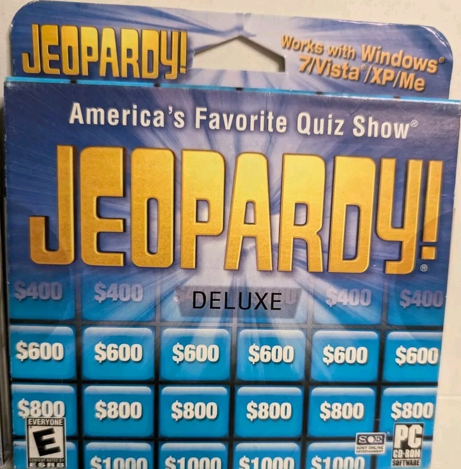 New 2008 Jeopardy Deluxe PC CD-ROM Game Works W/ Windows 7, Vista, & XP ...