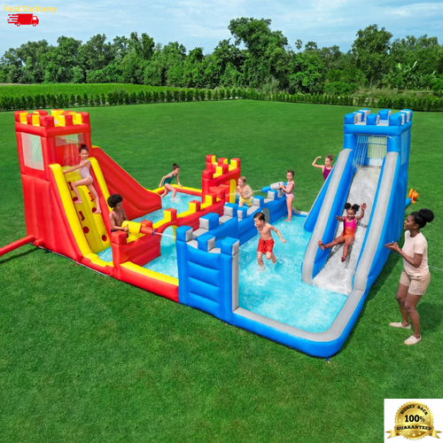 H2OGO! Fort Soakington Kids Inflatable Mega Water Park Slides & Spray ...