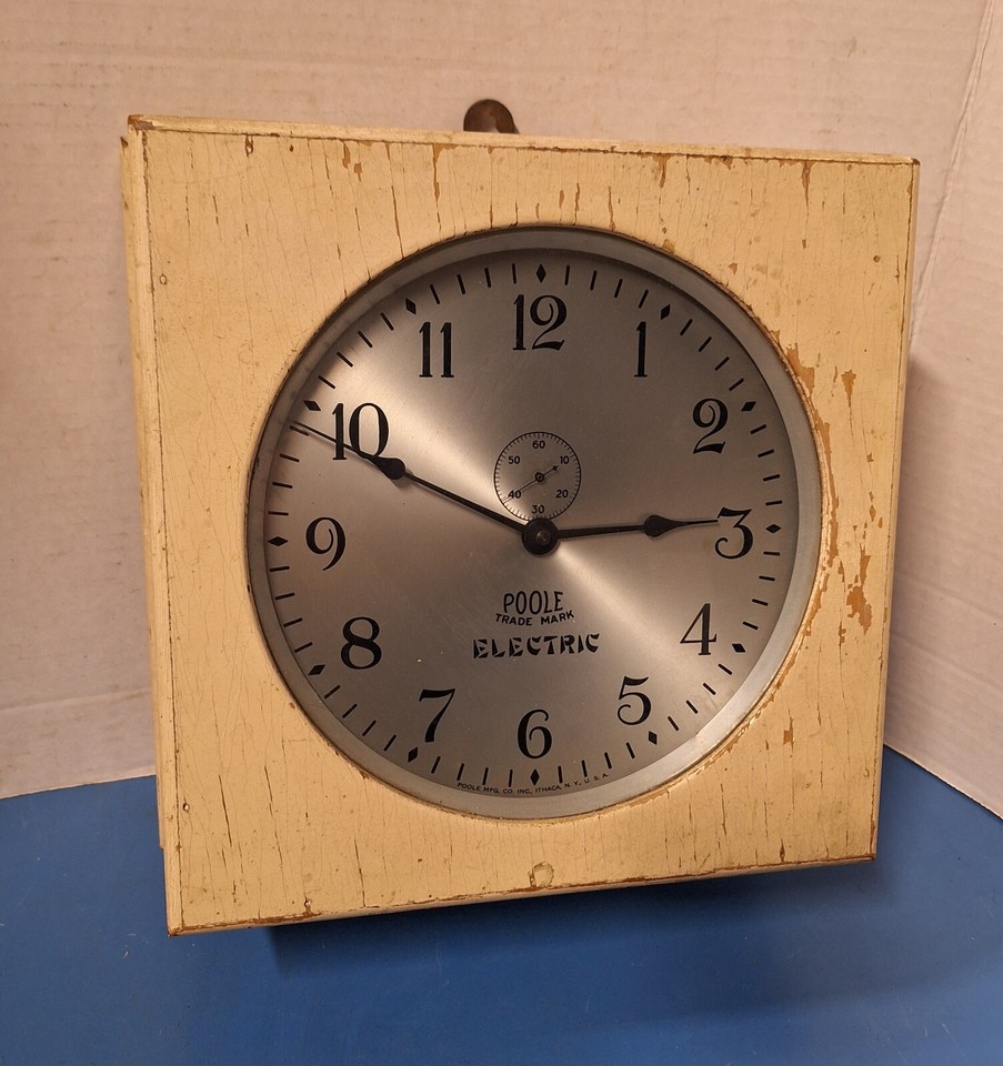 Rare Antique Poole Ithaca, New York Electro Magnetic Wall Clock | eBay