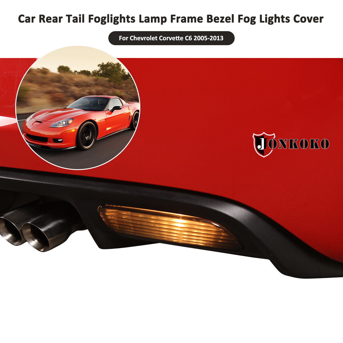 2PCS smoked black Acrylic Reverse Light Blackout Kit trim For Corvette ...