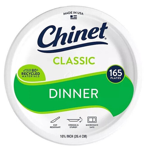 Chinet Classic White Dinner Plates, 10-3/8" (165 ct.) Free Shipping | eBay