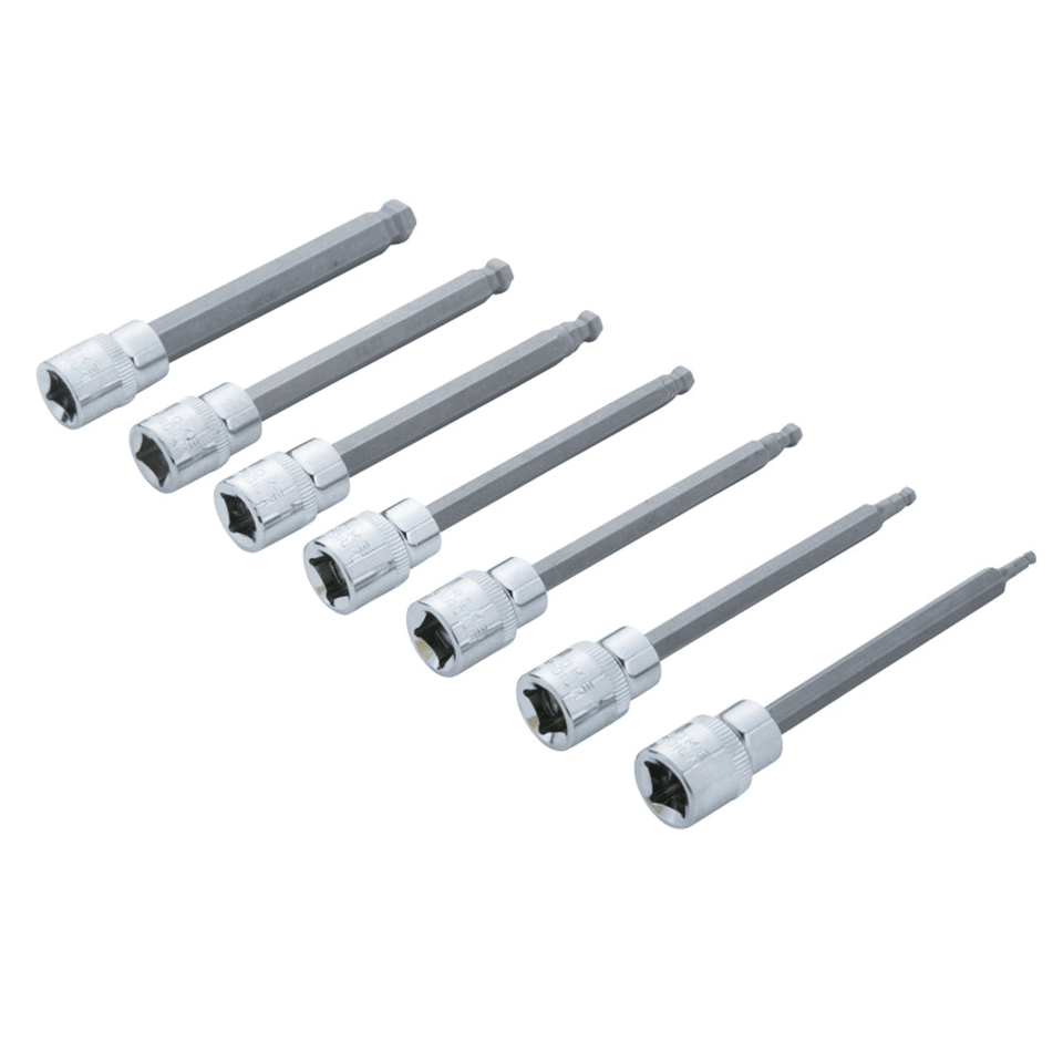 BlueSpot Ball End Hex Allen Key Long Reach Socket Set 7 Pc 3/8 Inch ...