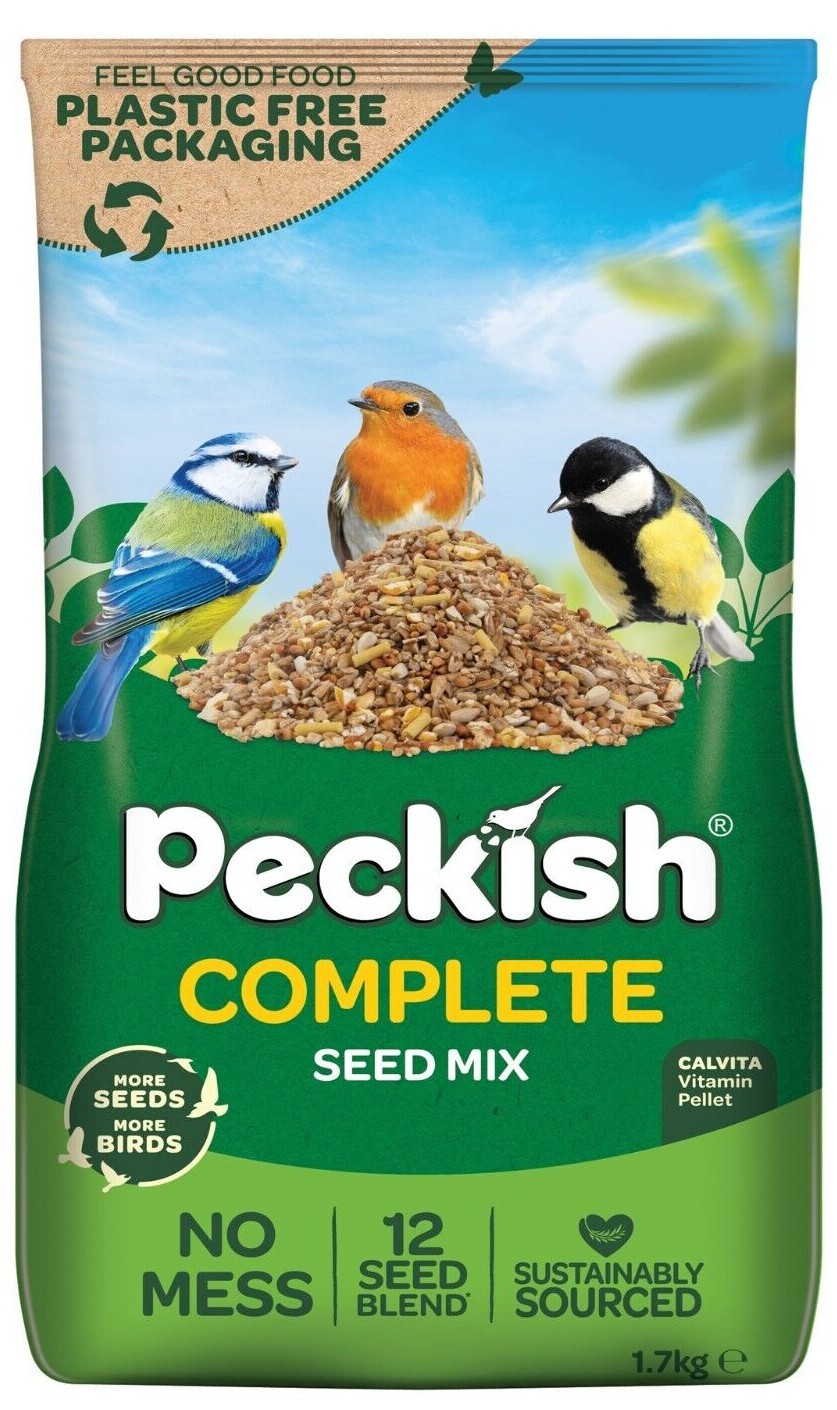 GARDMAN PECKISH COMPLETE BIRD SEED MIX FOOD SEEDS WILD BIRDS FEED 1KG ...