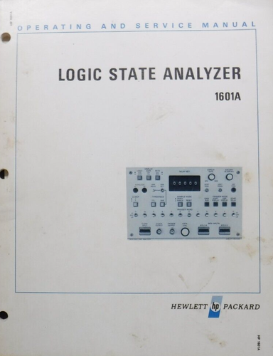 Logic State Analyzer 1601A - Operating and Service Manual | eBay