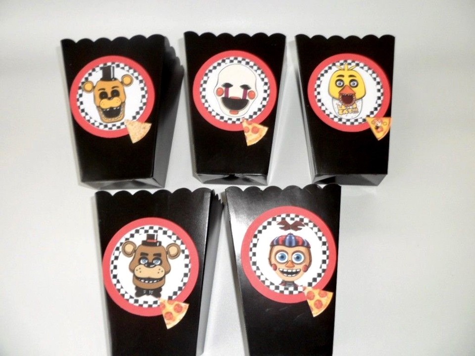 Five nights at freddy's party favors/ popcorn candy box/ goodie bag SET ...