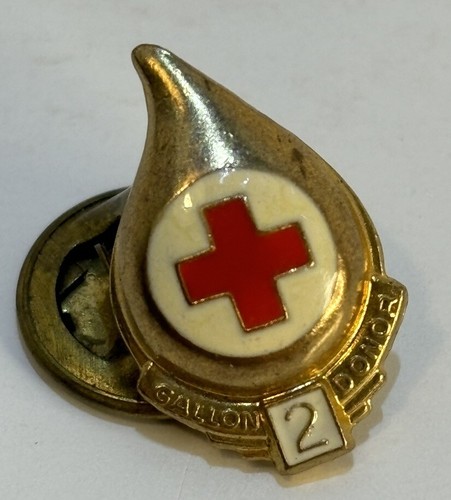 American Red Cross Donor Pinback Vintage 2 Gallon Blood Drop Donation ...