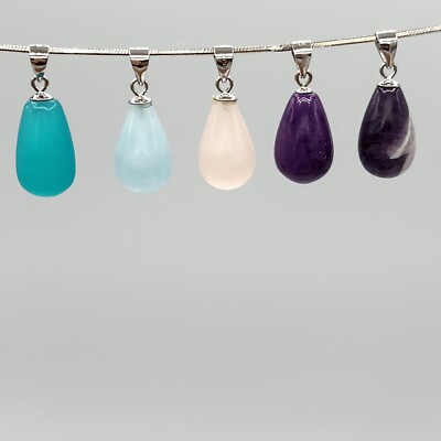 Set Of Five Gemstone Pendants 925 Sterling Silver | eBay