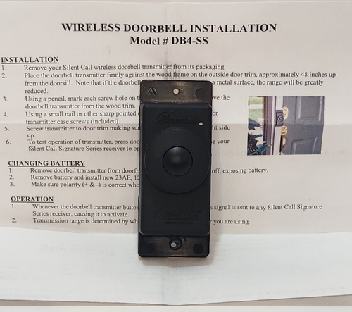 Silent Call Medallion Series Wireless Doorbell Transmitter Db4-Mc | eBay
