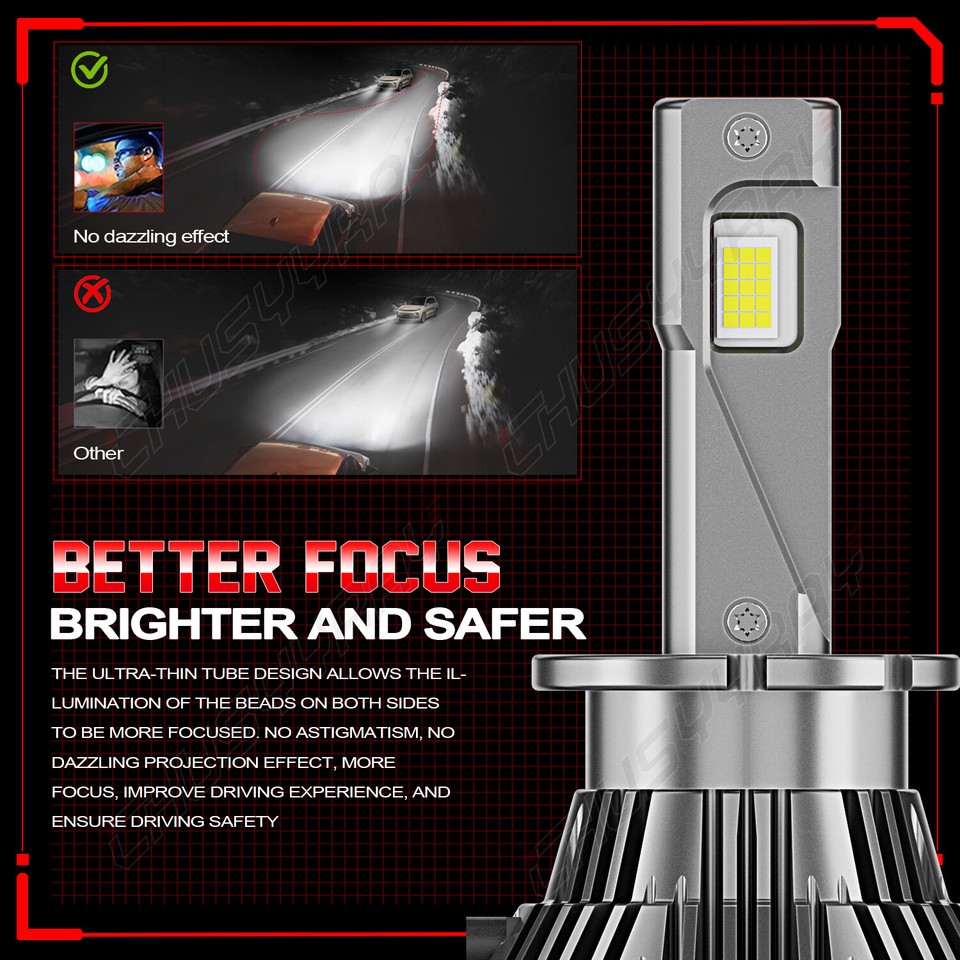 2Pcs D2S D2R HID LED Headlight Bulbs White Kit For Mitsubishi Lancer ...