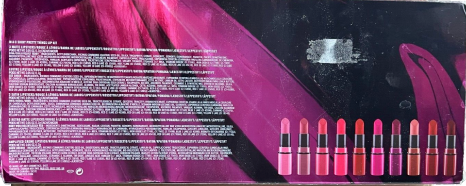 MAC Shiny Pretty Things Lipstick Kit Set 10 Mini Lipsticks Holiday Set ...