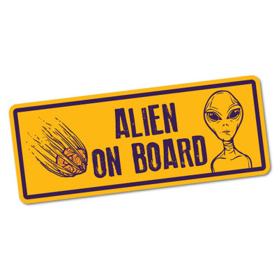 Alien On Board Sticker Decal Car Vinyl Sign Window Cute #6330EN | eBay
