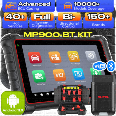 Autel MaxiPRO MP900-BT KIT OE ECU Coding Bi-Directional Car Diagnostic ...