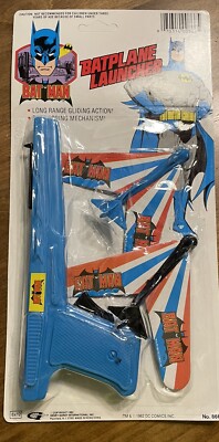 Vintage Batman Toy Gun 1982 DC Comics Mint Packaging Batplane Launcher ...