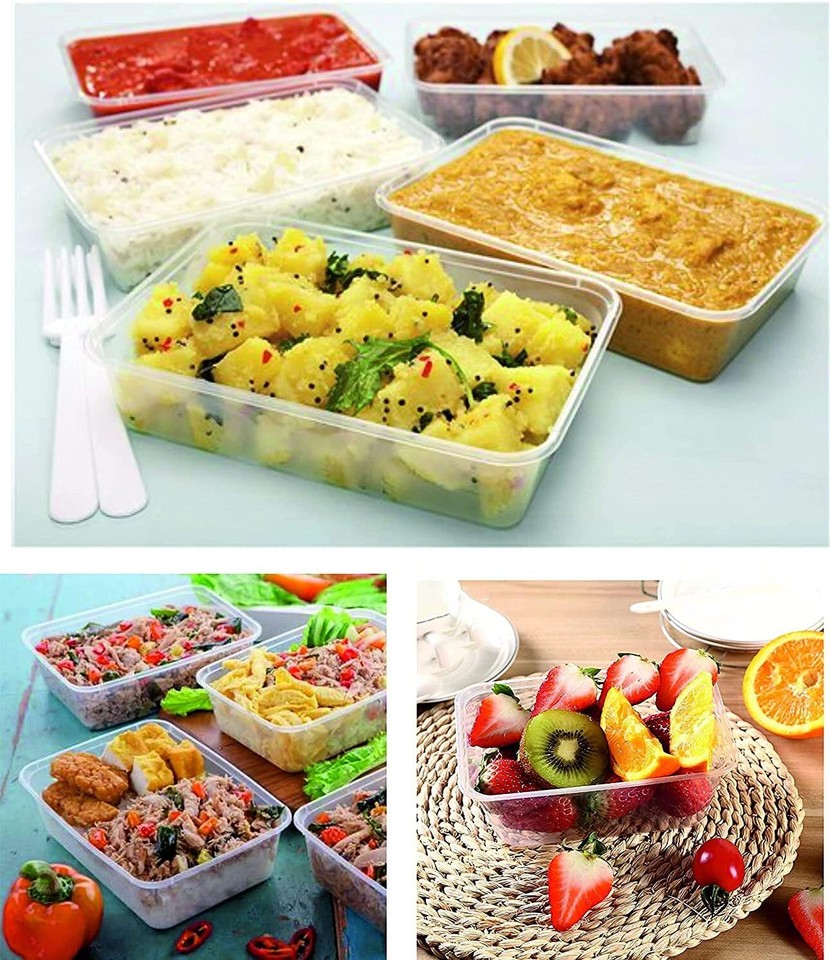Plastic Food Containers With Lids Microwave Safe 500/650/750/1000ml ...