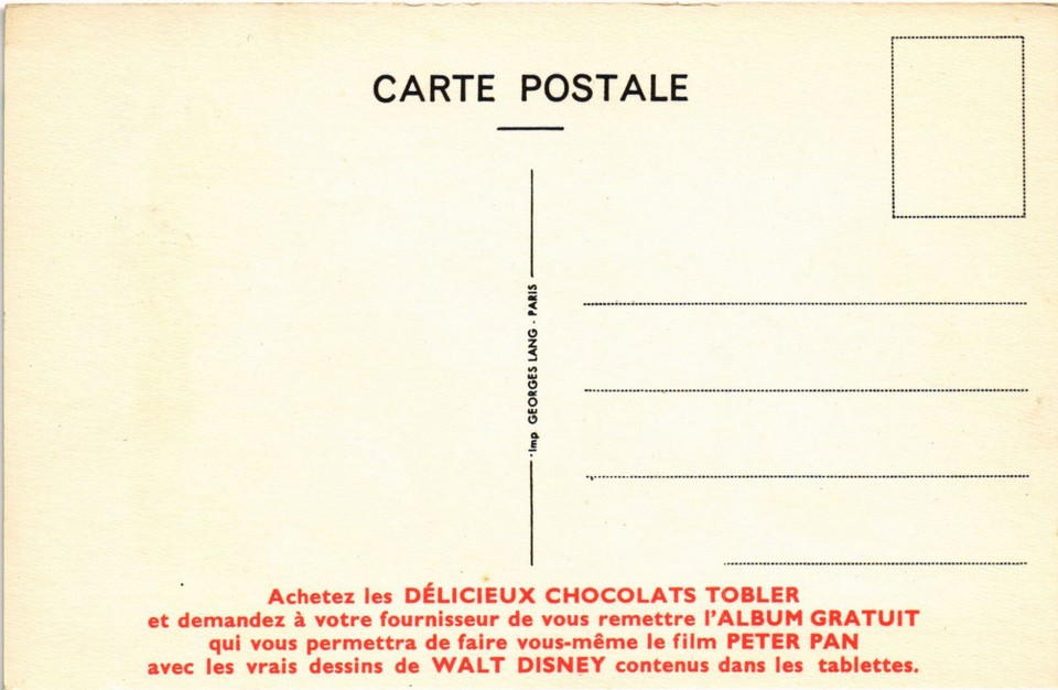 PC DISNEY, TOBLER, JEAN, PETER PAN, Vintage Postcard (b52851) | eBay