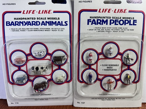 HO Scale 1118 1127 Life-Like Barnyard Animals & Farm People | eBay