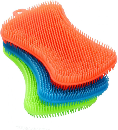3PCS Silicone Dish Sponges, Super Food-Grade Silicone Sponges, Multi ...
