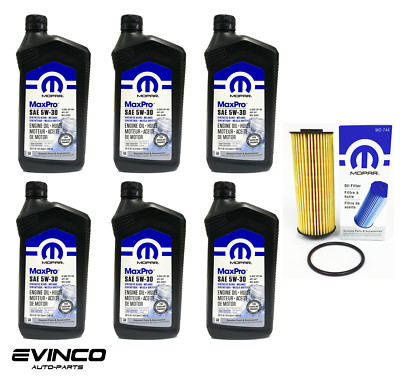 Mopar Maxpro 5W30 Synthetic Blend Motor Oil & Oil Filter 2011-2013 Jeep ...
