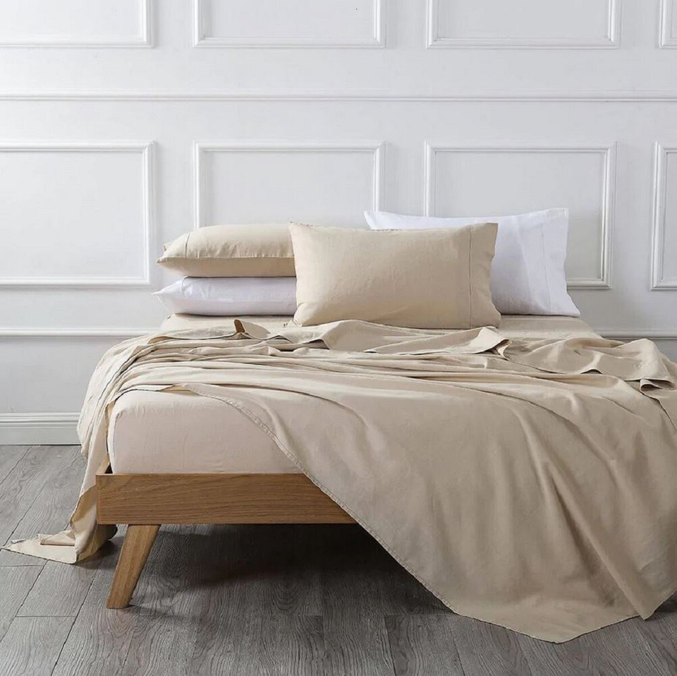 Pre-Washed Belgian Flax Linen Cotton Sheets Set | eBay