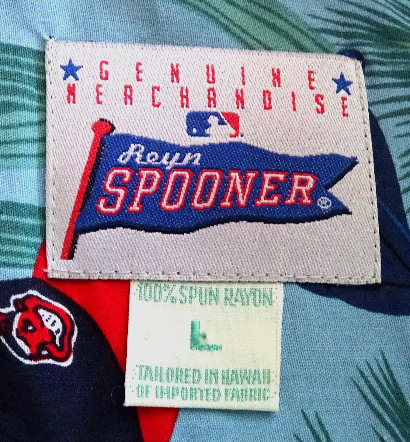 Sz L Vintage Reyn Spooner MLB Baseball Caps Hawaiian Aloha Shirt Rayon ...