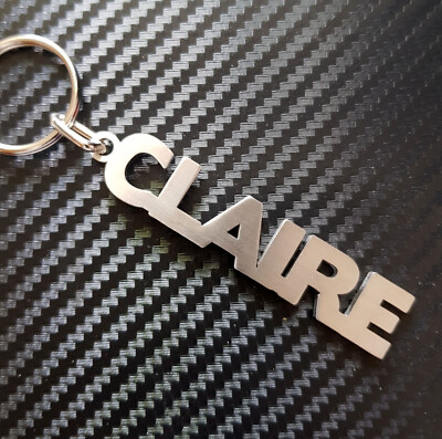 CLAIRE Keyring Keychain Key Fob Stainless Steel Name Gift | eBay