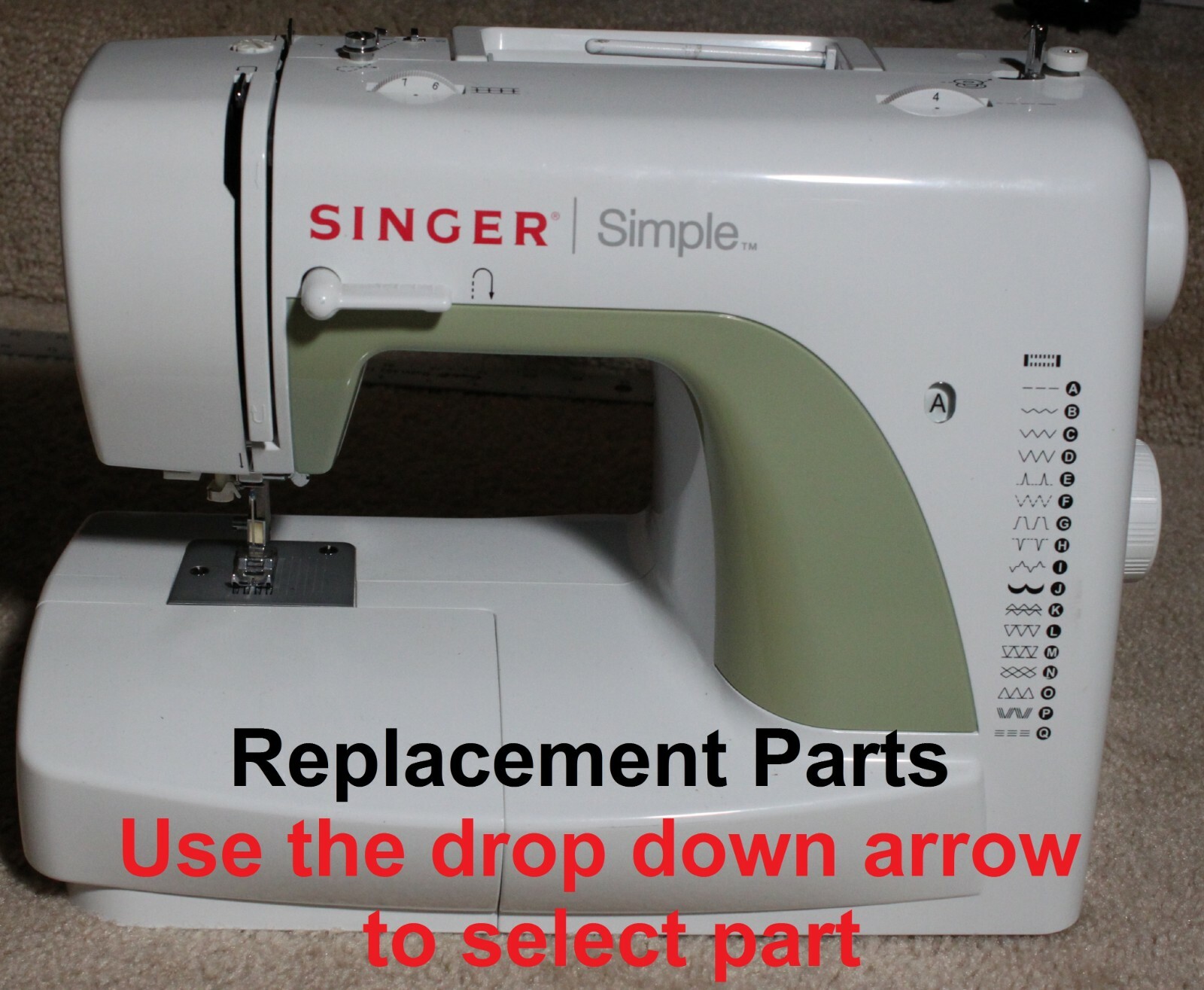SINGER "SIMPLE" SEWING MACHINE Model: 3116 "REPLACEMENT PARTS" Multiple ...
