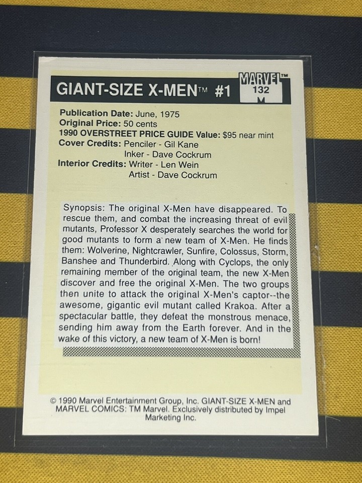 Giant Size X-Men #1 1990 Marvel Universe #132 MVC Most Valuable Comics ...
