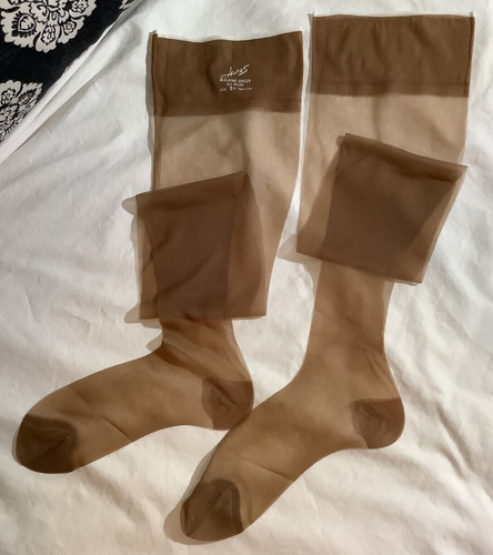 VTG Hanes Garter Stockings Flat Knit RHT Walking Sheers Mayfair 530 9 1 ...