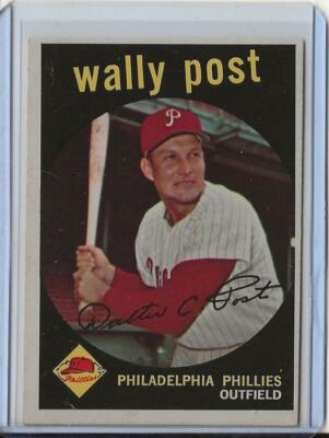 1959 Topps Baseball Card Wally Post Philadelphia Phillies Near Mint ...