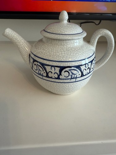 Vintage Dedham Pottery Rabbit Bunny Blue Crackle Ceramic Teapot USA | eBay