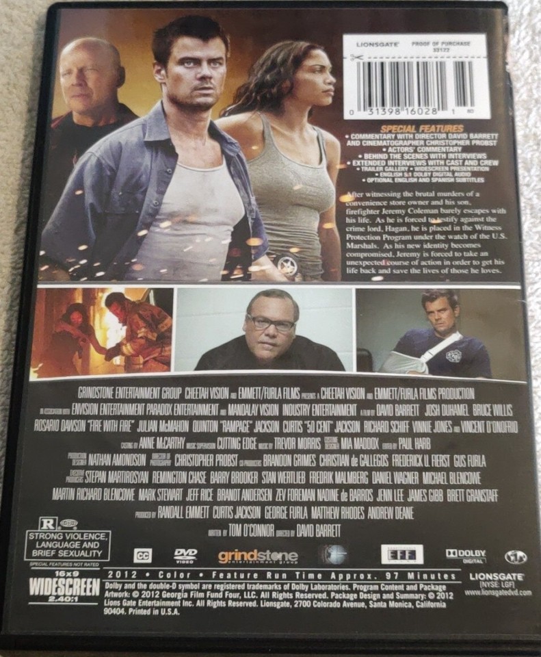 Fire with Fire (DVD, 2012, WS) Josh Duhamel, Bruce Willis, Rosario ...