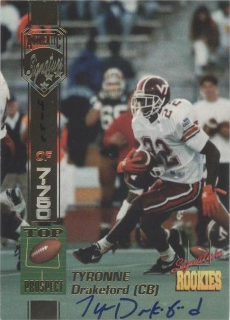 1994 Signature Rookies - Authentic Signature #16 Tyronne Drakeford ...