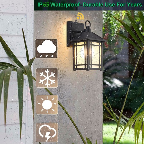 Wall Mount Outdoor Porch Light W/Photocell Sensor For House Patio ...