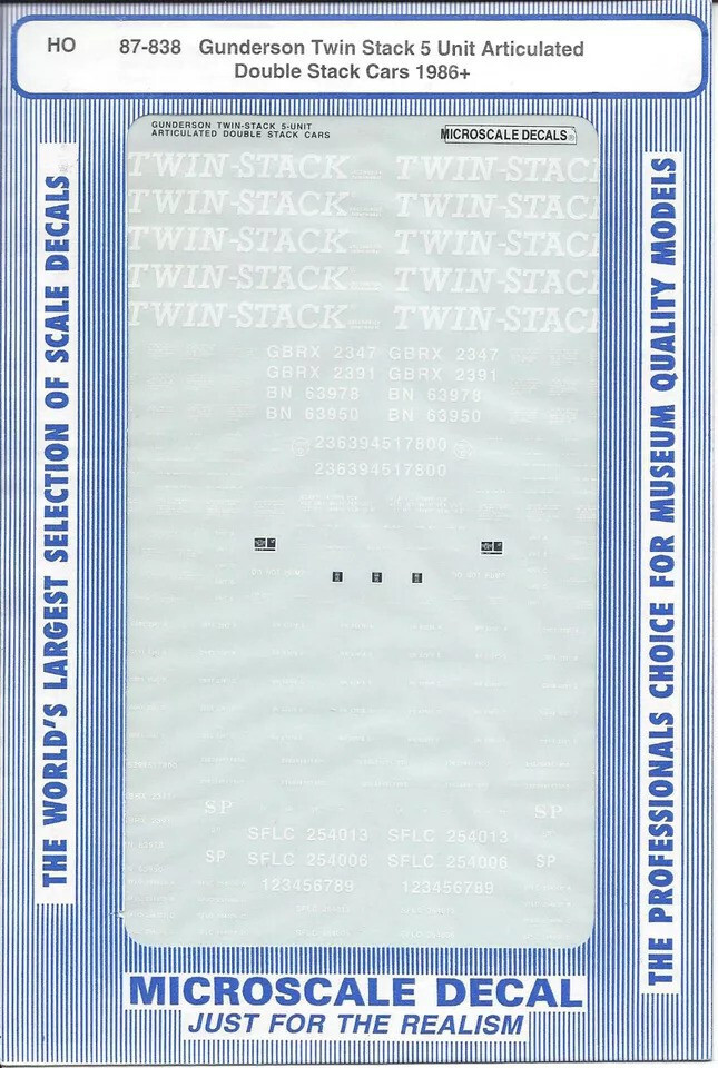 Microscale HO Intermodal BN GBRX Gunderson Twin-Stack 5-Unit Well Car ...