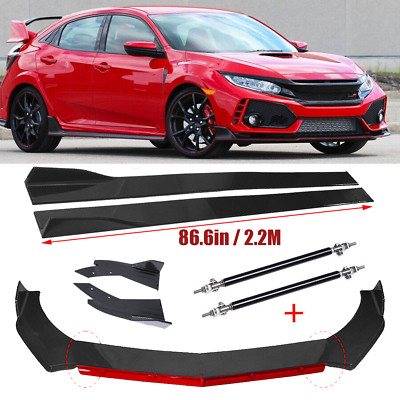 For Honda Insight Red Front Bumper Lip Spoiler Side Skirt Rear Lip Bod ...