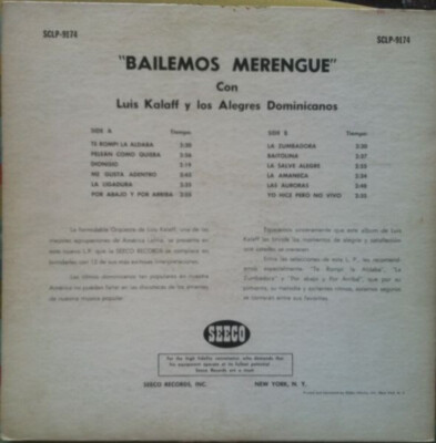 Luis Kalaff Y Sus Alegres Dominicanos - Bailemos Merengue - Seeco - SCLP 9174 - | eBay