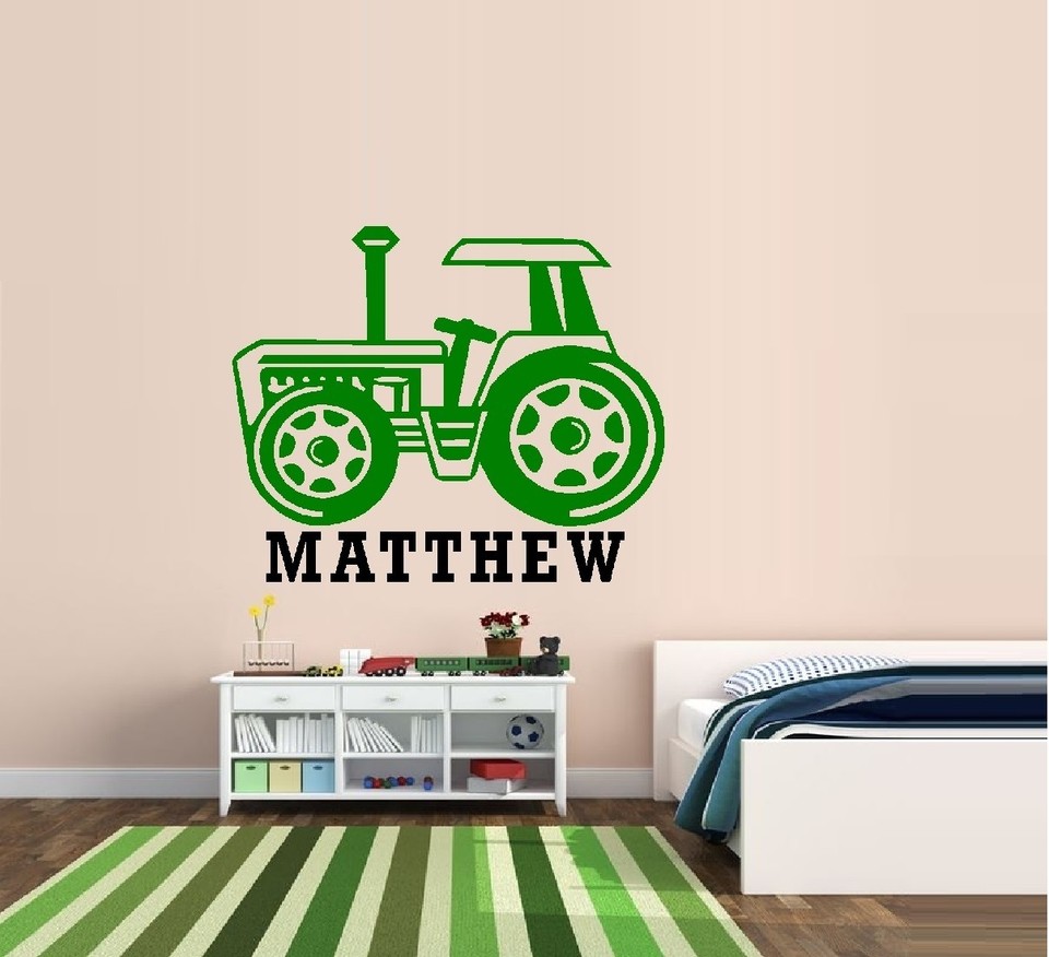 Tractor with Custom Name- Wall Decal | eBay
