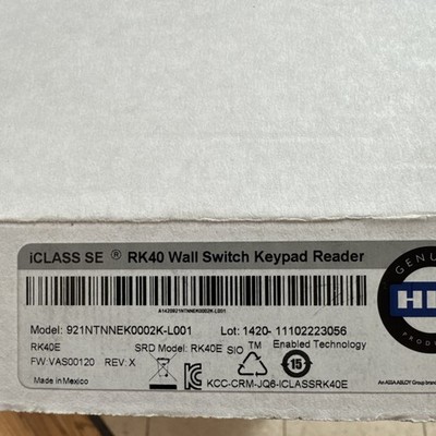 HID | iCLASS RK40 Wall Keypad Reader with Pigtail, 921NTNNEK0002K L001 ...