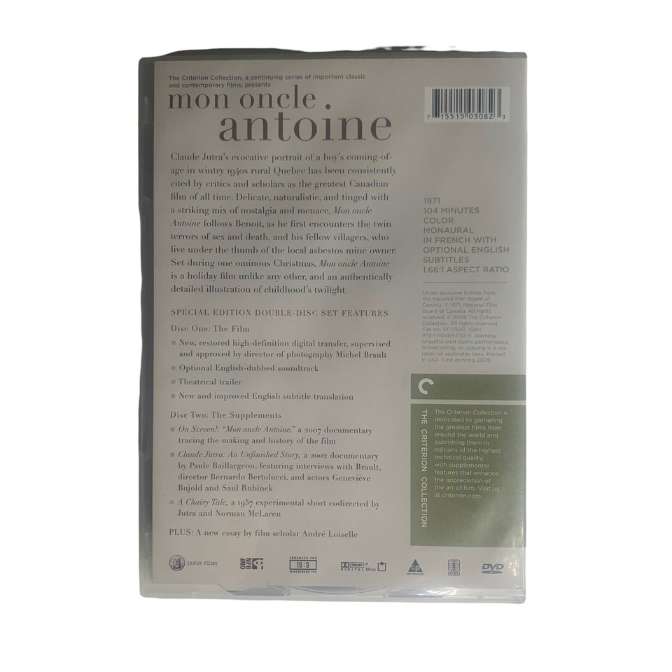 Mon Oncle Antoine (Criterion Collection) [New DVD] Rare OOP ...