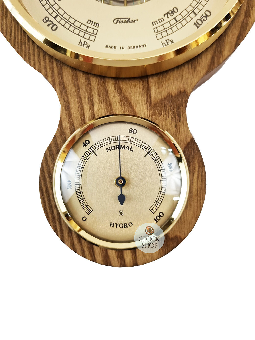 54cm Oak Traditional Weather Station With Barometer, Thermometer ...